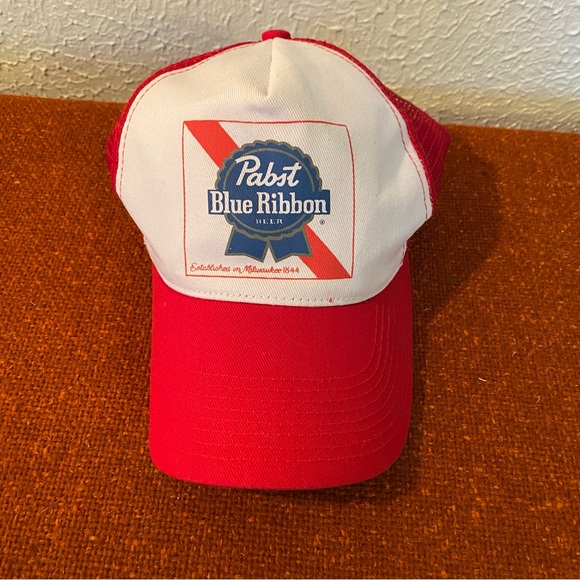 Vintage | Accessories | Vintage Pabst Blue Ribbon Trucker Hat Ball Cap ...